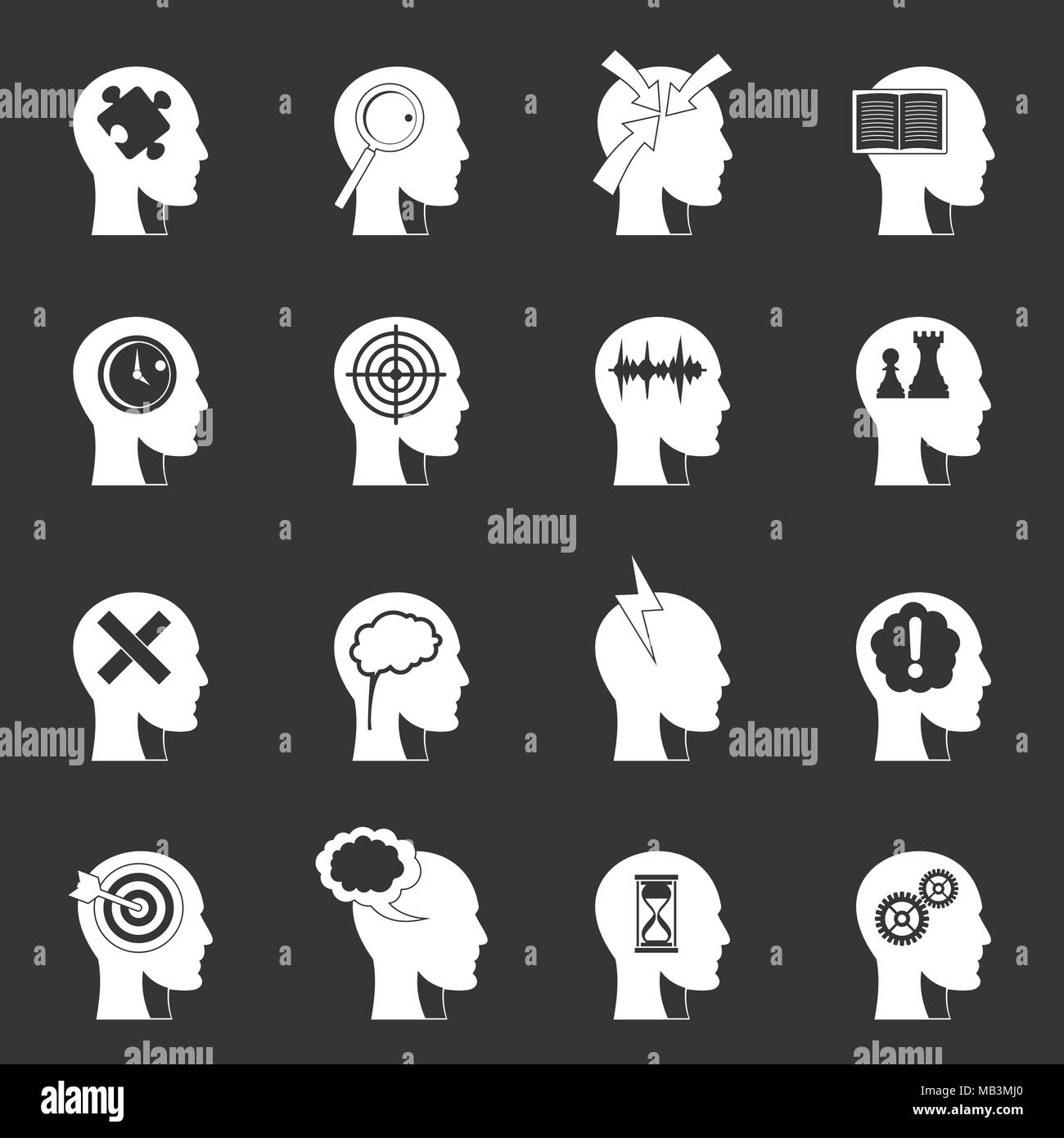 Head logos icons set grey vector Stock Vector Image & Art - Alamy