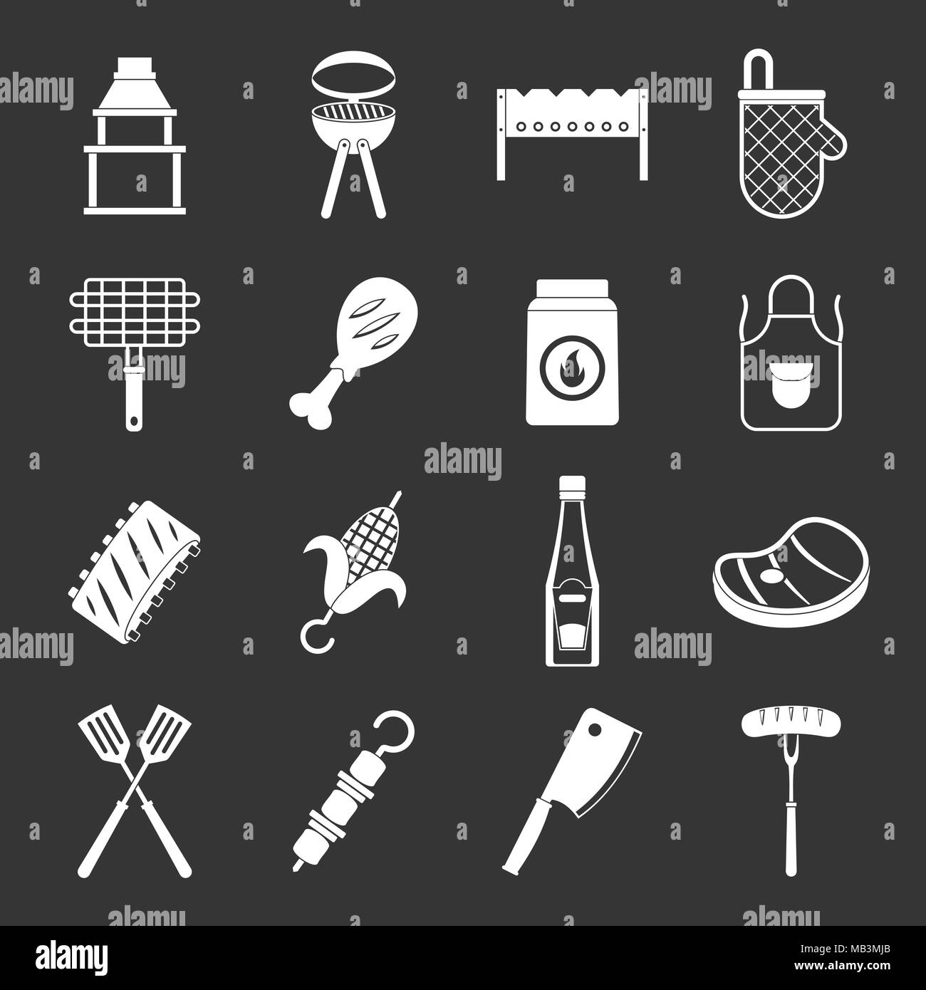 BBQ food icons set grey vector Stock Vector Image & Art - Alamy