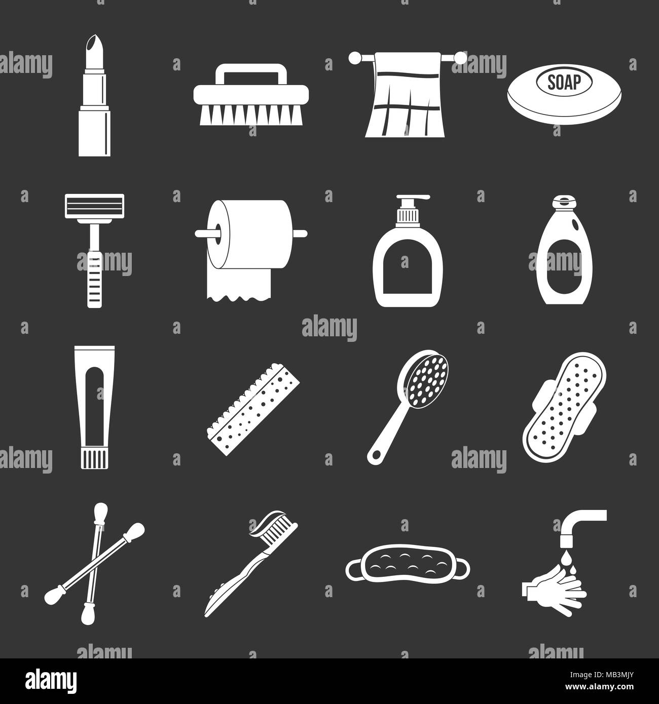 Hygiene tools icons set grey vector Stock Vector Image & Art - Alamy