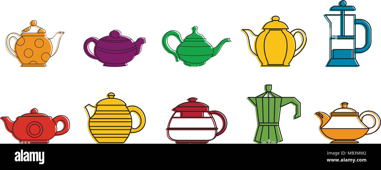 Different teapots Stock Vector Images - Alamy