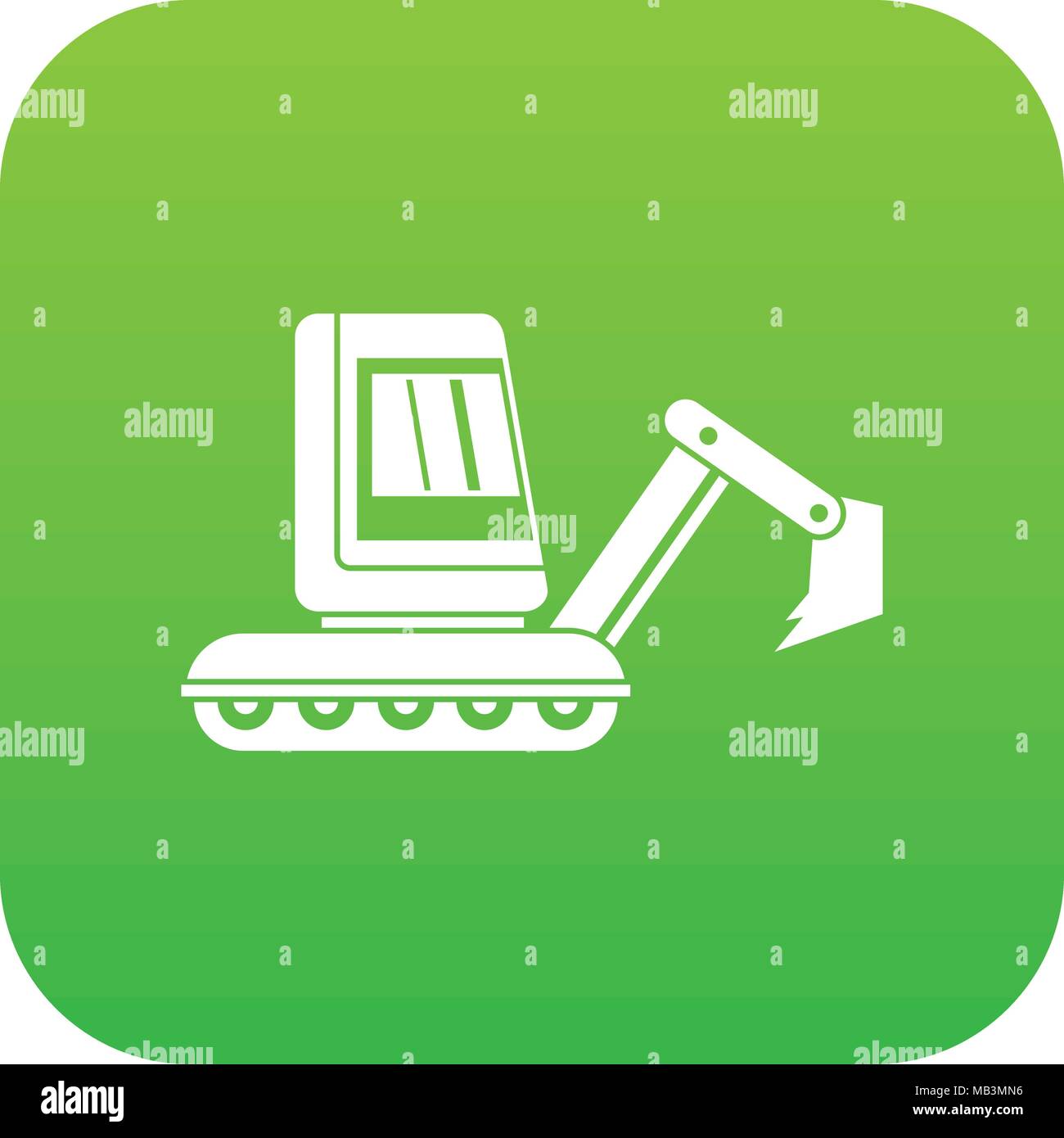 Mini excavator icon digital green Stock Vector Image & Art - Alamy