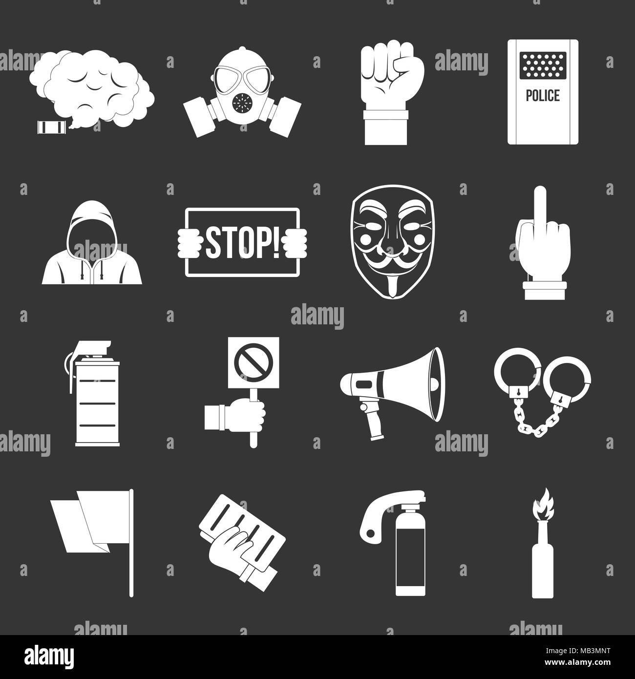 Hand protest icon simple Black and White Stock Photos & Images - Alamy