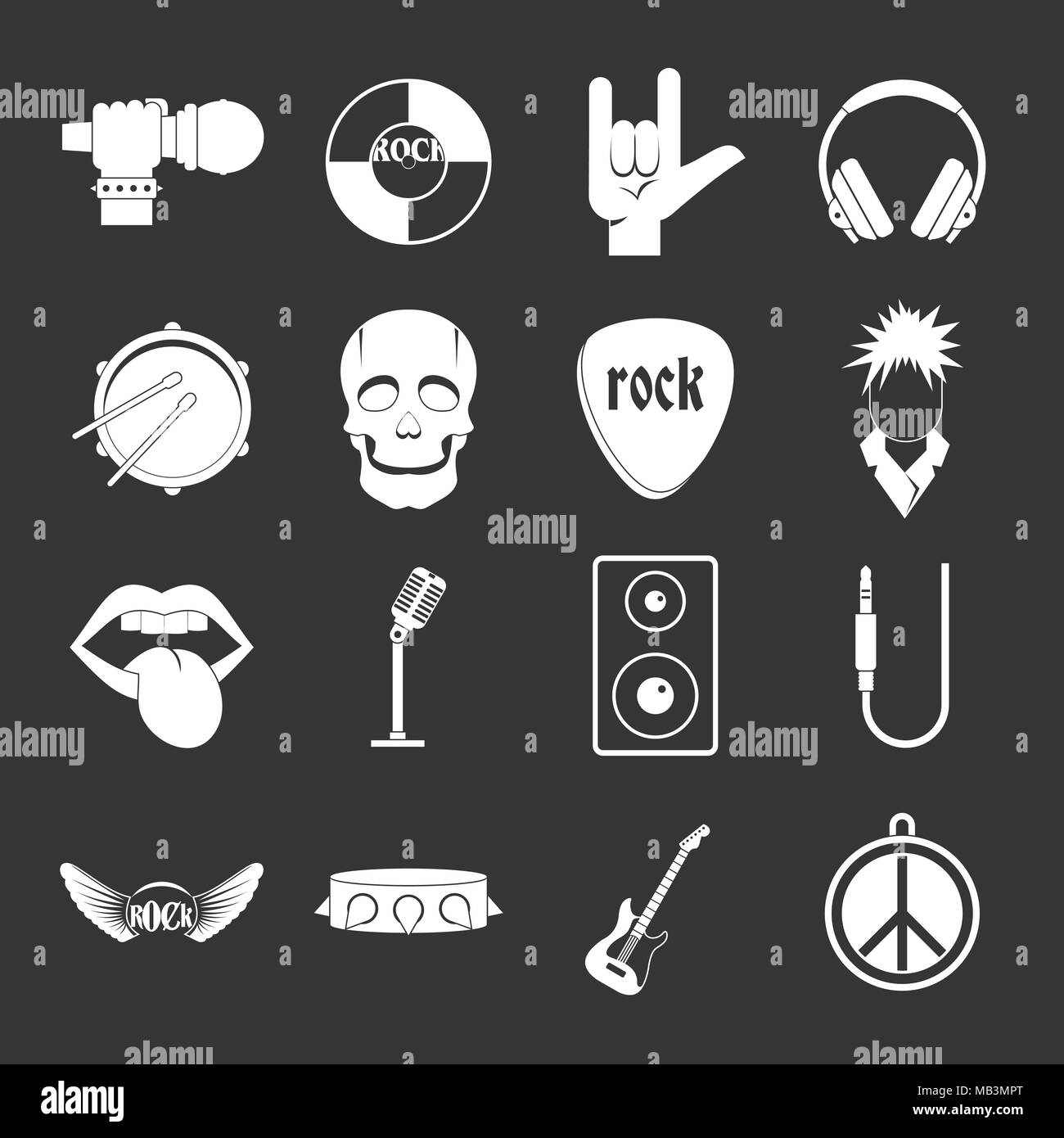 Rock music icons set grey vector Stock Vector Image & Art - Alamy