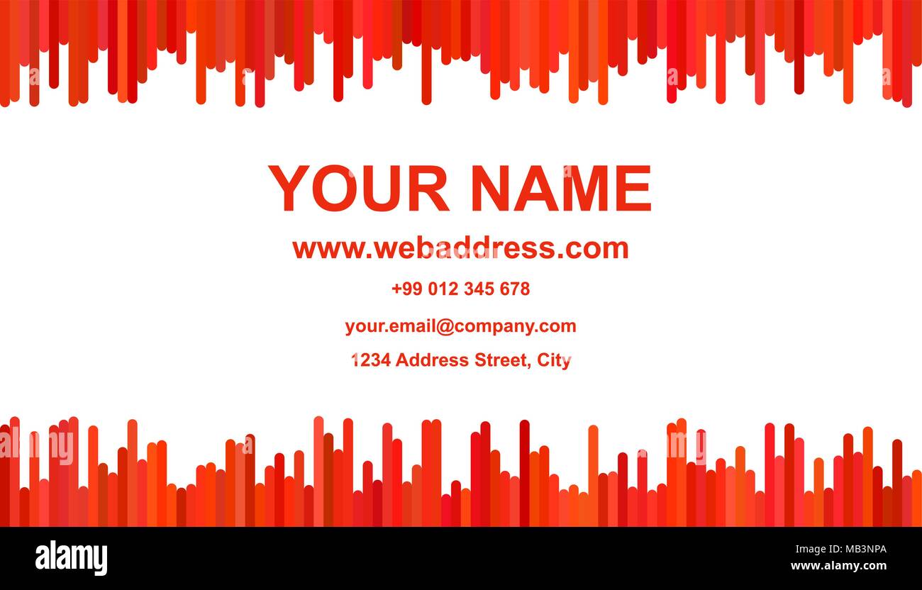 Business card template design - vector illustration with vertical ...