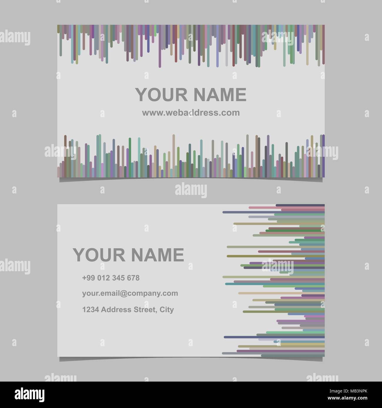 Modern business card template set - vector corporation graphic with ...