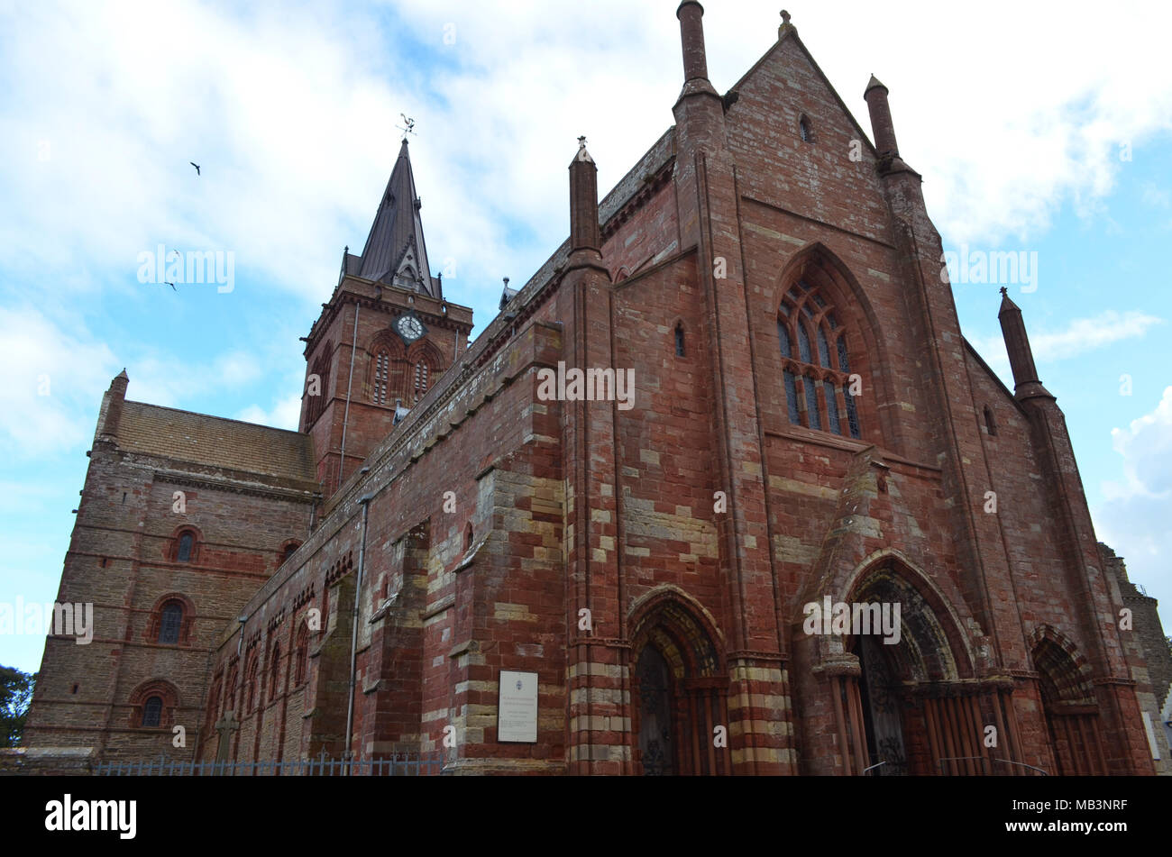Ancient Saint Magnus cathedral in Kirkwall, Orkney archipelago ...