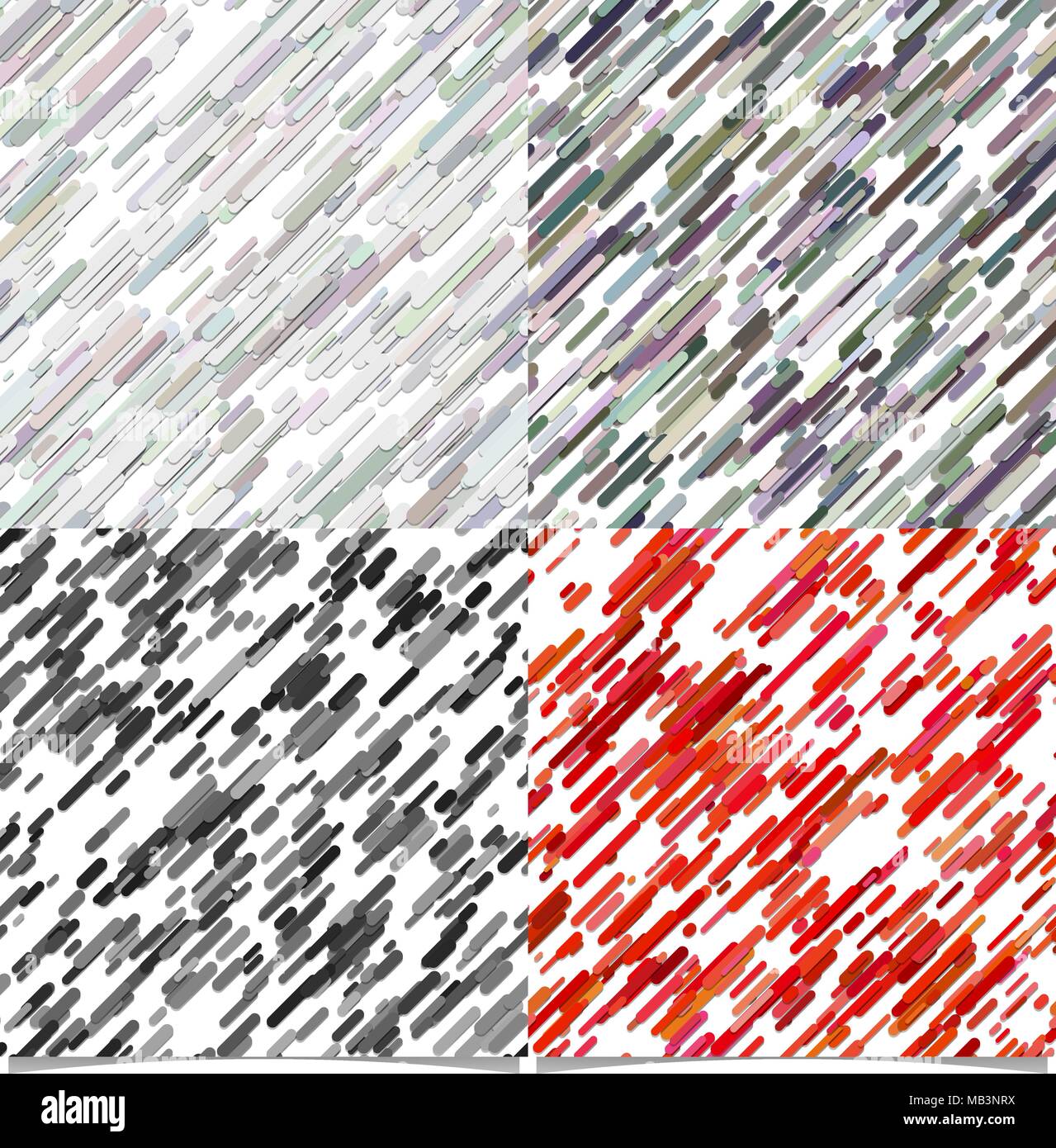 Geometrical diagonal rounded stripe background pattern set - vector ...