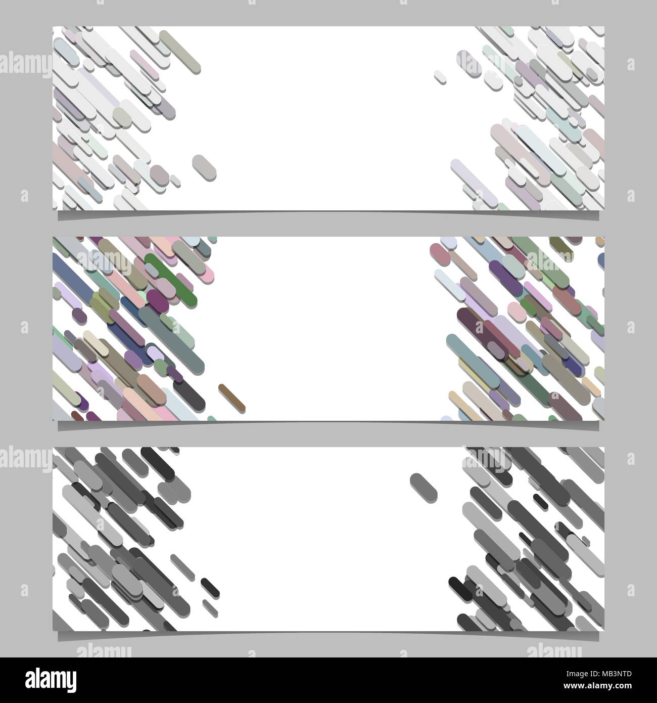 Abstract banner background template design set with colored diagonal ...