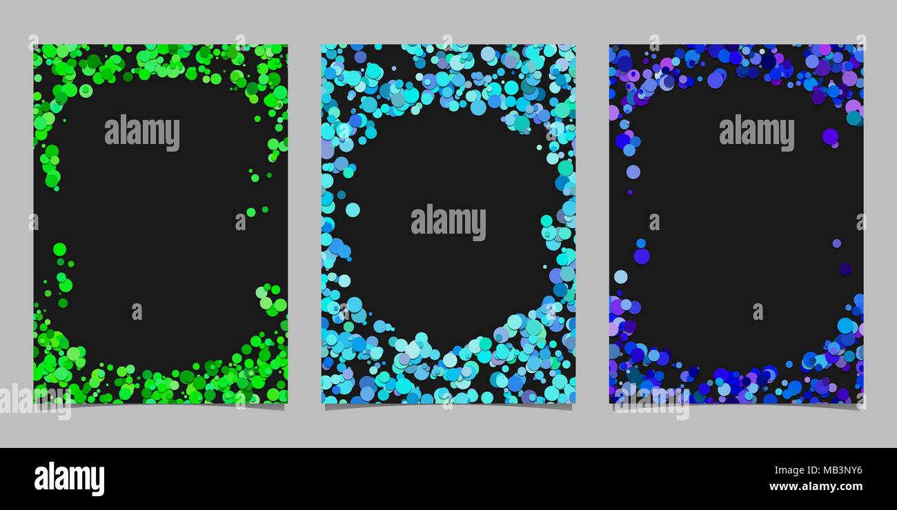 Random dot background round brochure border design set Stock Vector ...