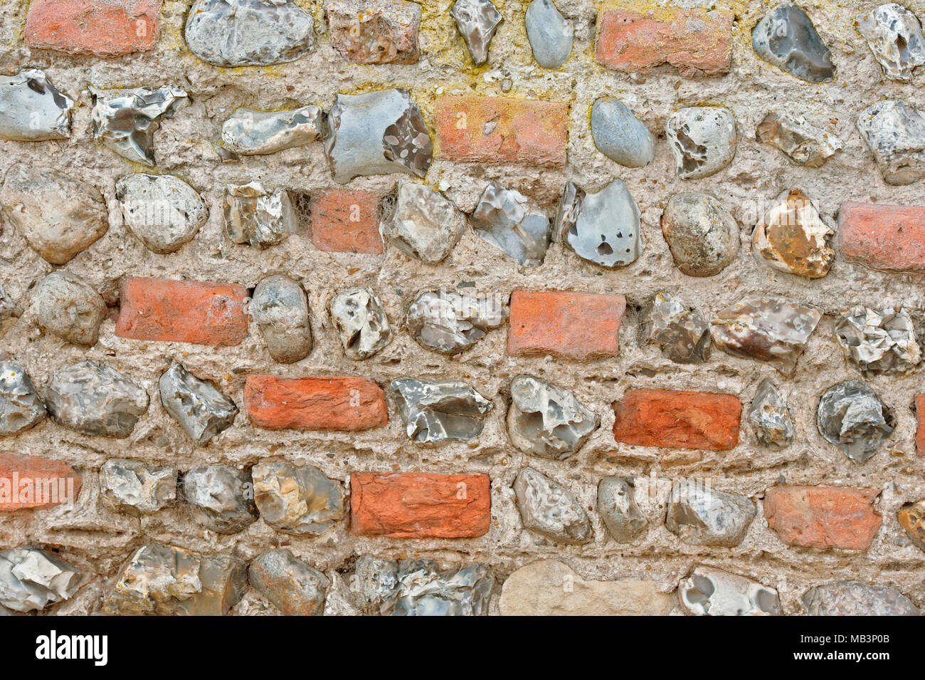 Cobblestone and brick wall pattern Stock Photo - Alamy