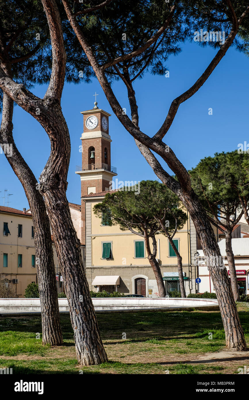 CECINA, TUSCANY, ITALY - March 31, 2018: piazza Carducci better known ...