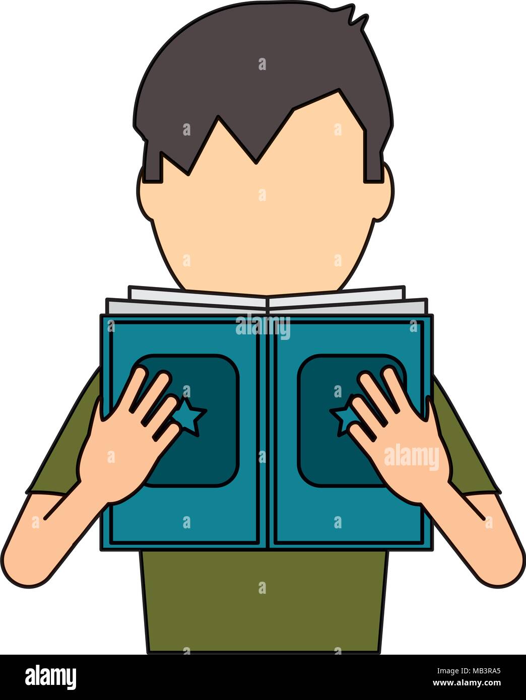 avatar man reading a book over white background. colorful design ...