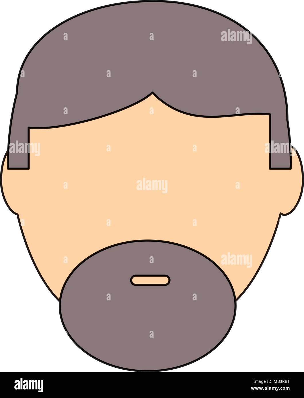 avatar man with beard over white background, colorful design. vector ...