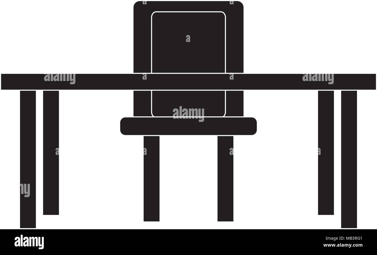 chair and desk over white background, vector illustration Stock Vector ...