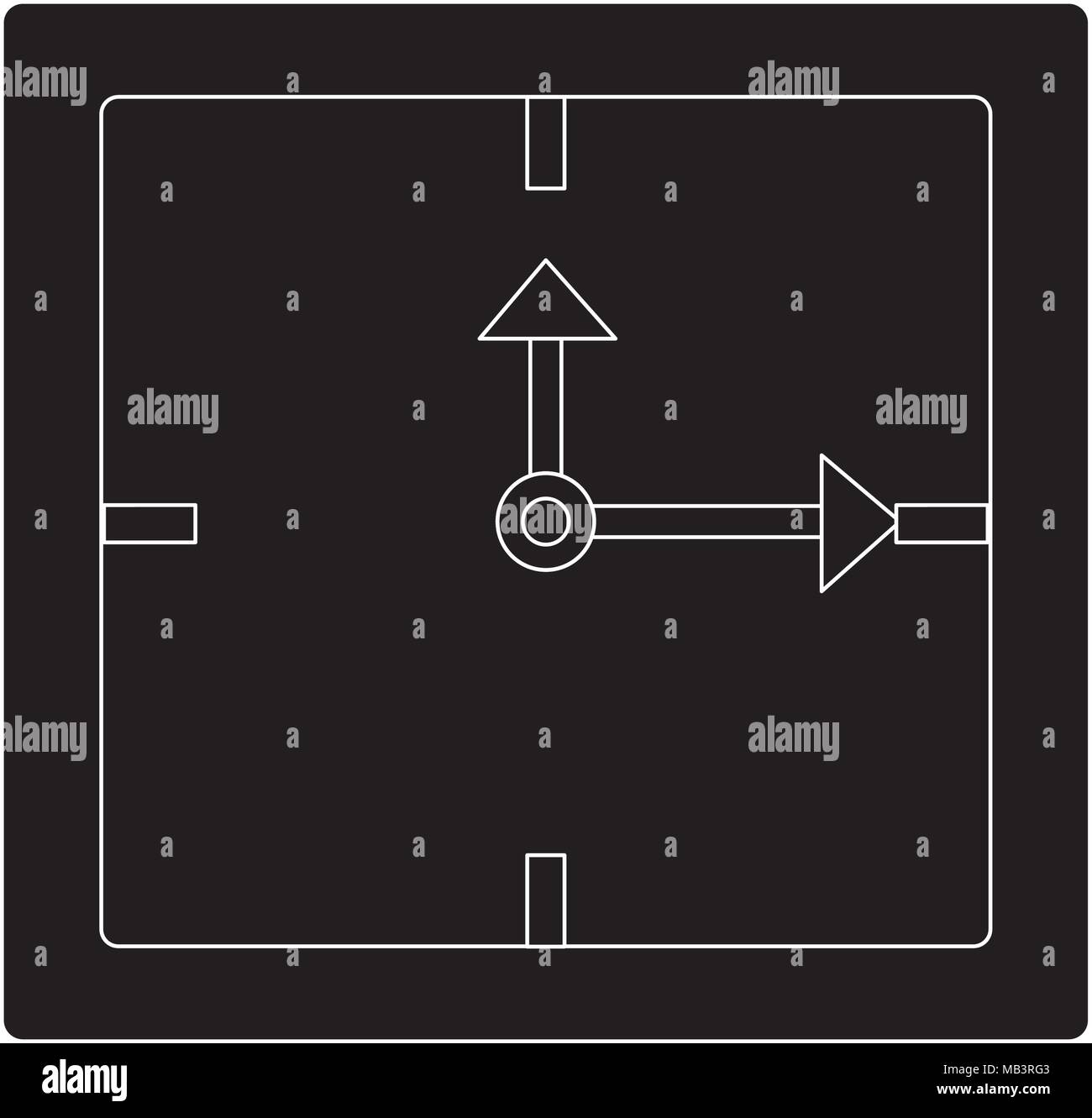 square clock icon over white background, vector illustration Stock ...
