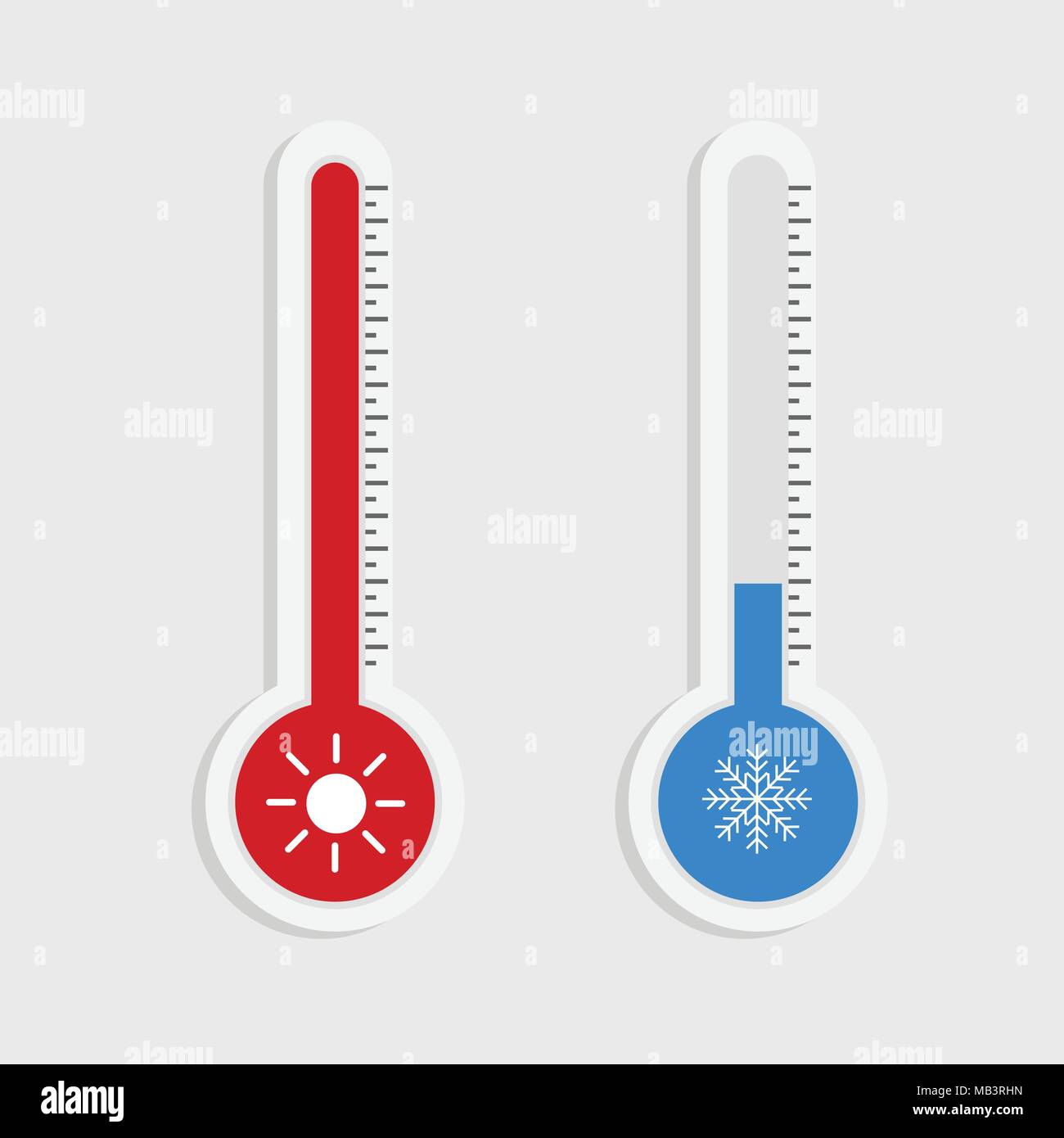 Vector illustration of thermometer equipment showing hot or cold ...
