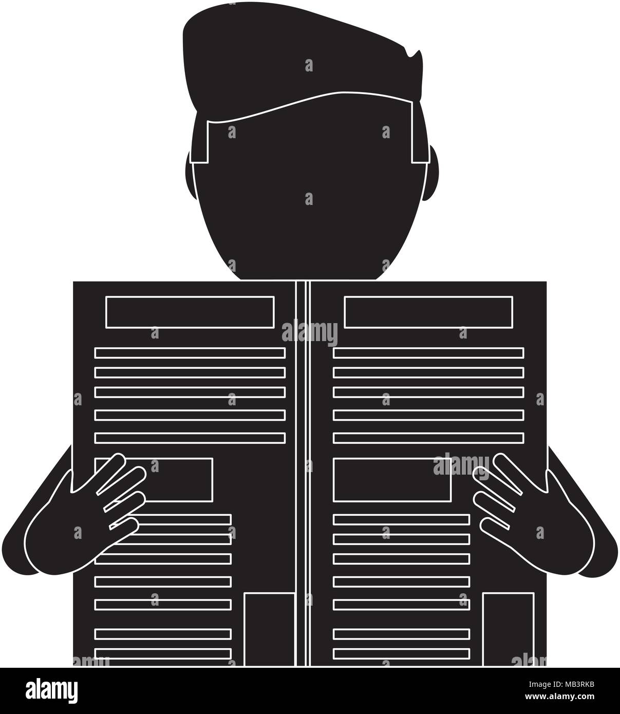 avatar man reading a newspaper over background, vector illustration ...