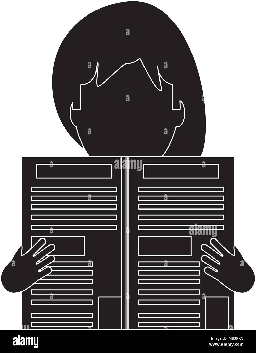 avatar woman reading a newspaper over white background, vector ...