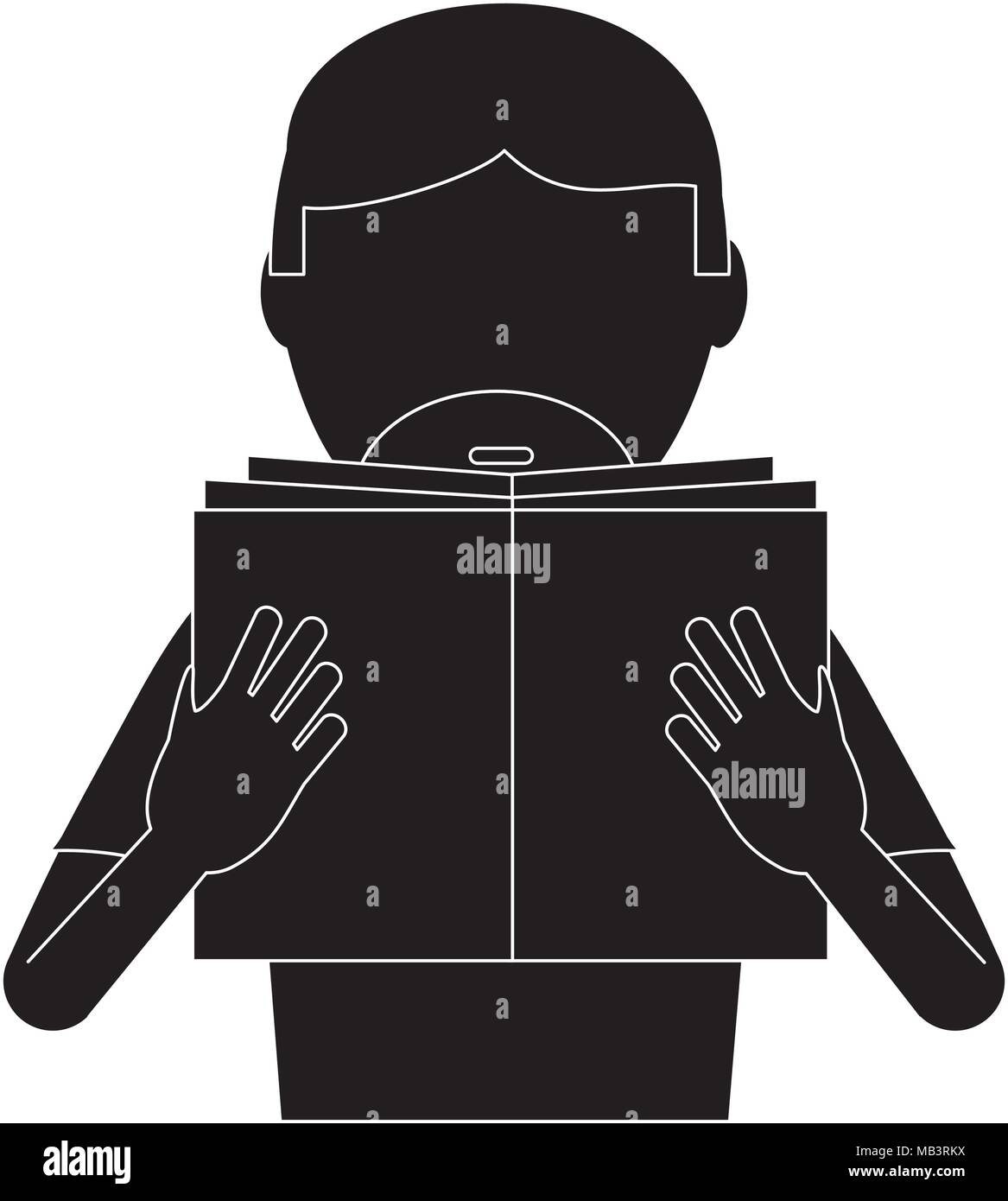 avatar man with beard reading a book over white background. vector ...