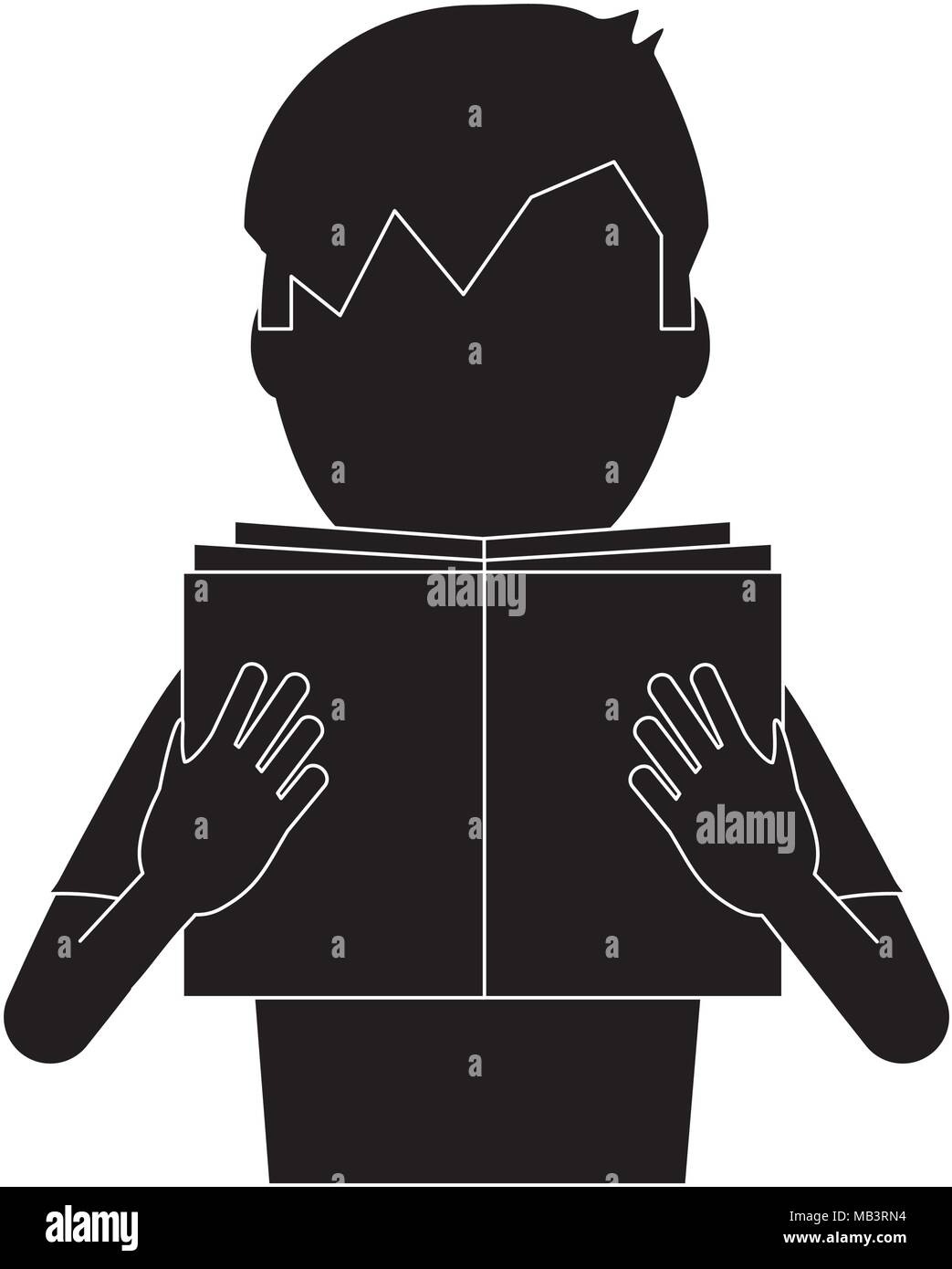 avatar man reading a book over white background, vector illustration ...
