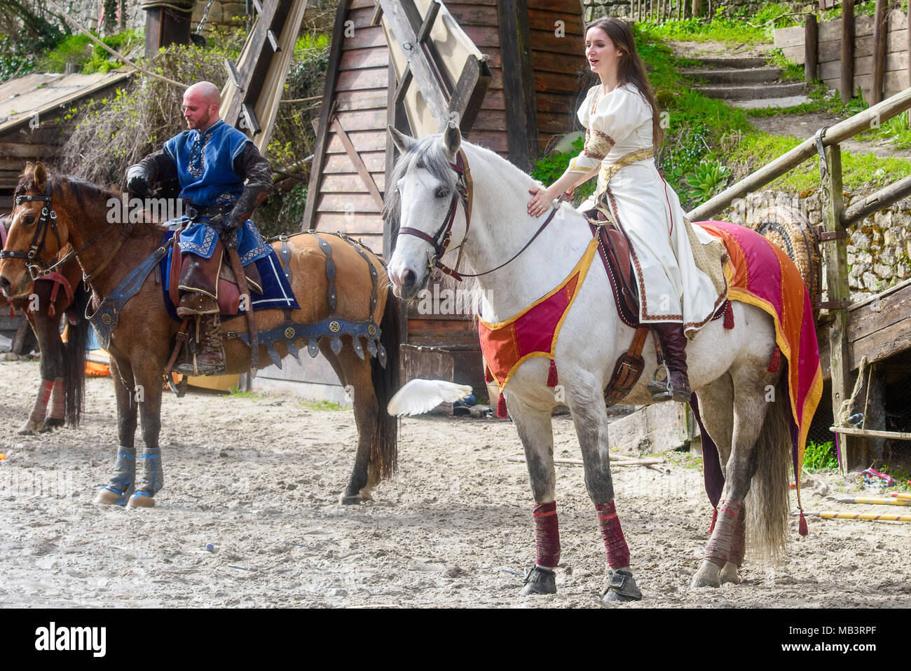 Medieval Girl On Horse In High Resolution Stock Photography and Images ...