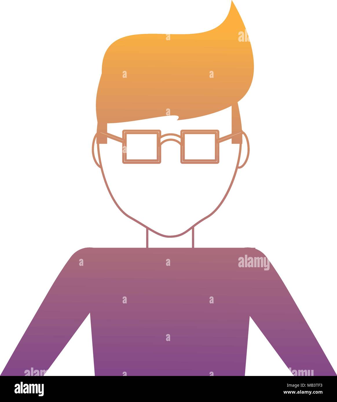 avatar man with glasses over white background, colorful design. vector ...