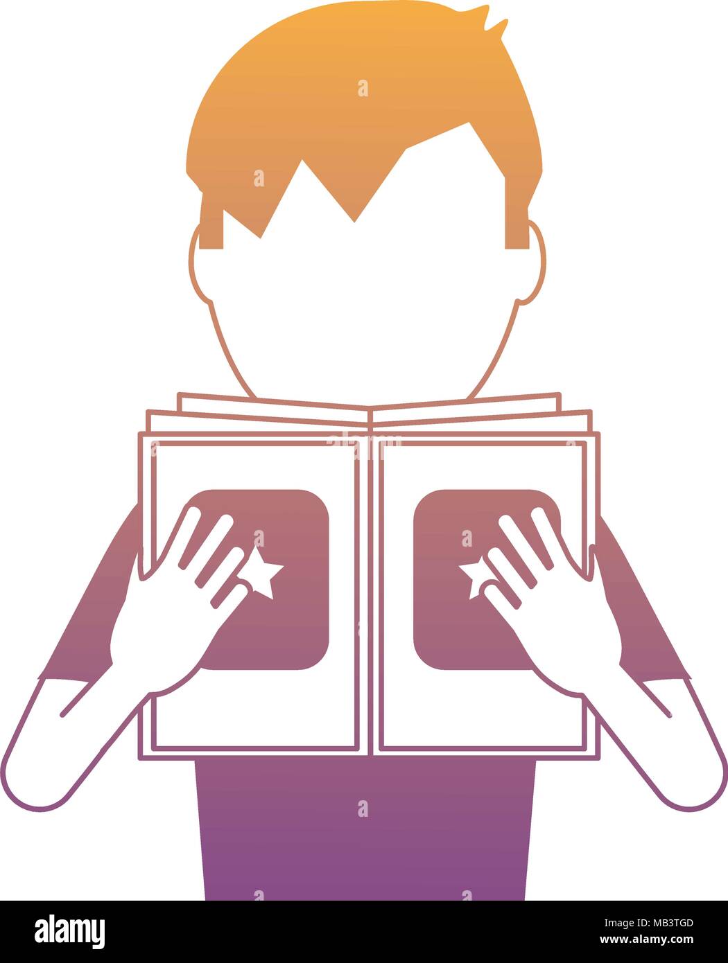 avatar man reading a book over white background. colorful design ...