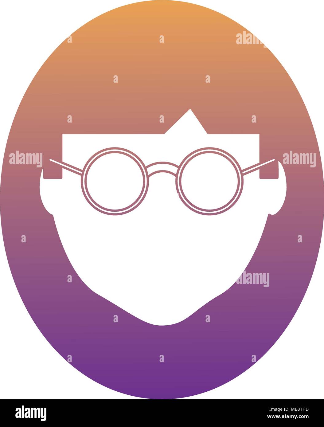 avatar girl with glasses over white background, colorful design. vector ...