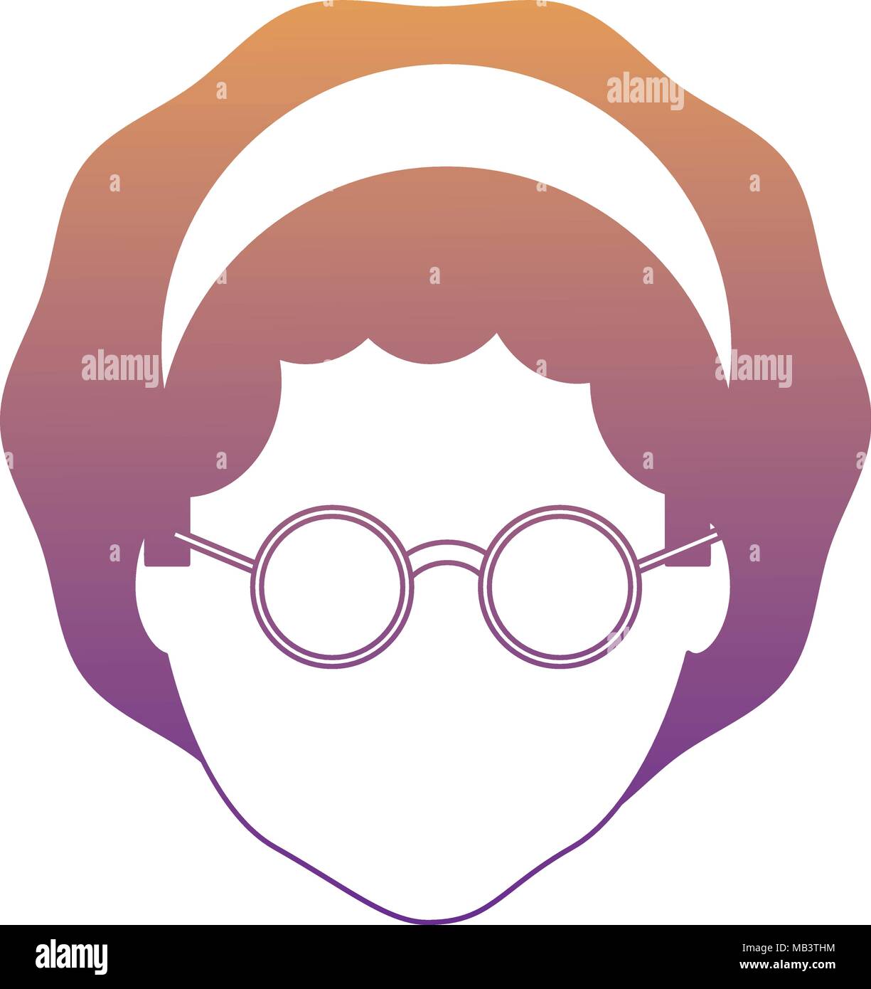 avatar woman with glasses over white background, colorful design ...