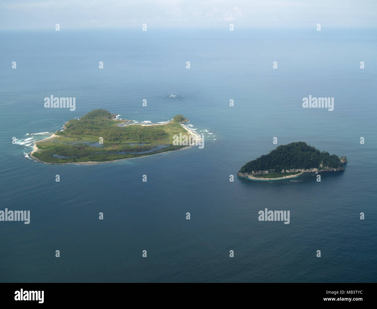Areal View Remote tropical Island in Calang, Aceh Jaya, Indonesia Stock ...