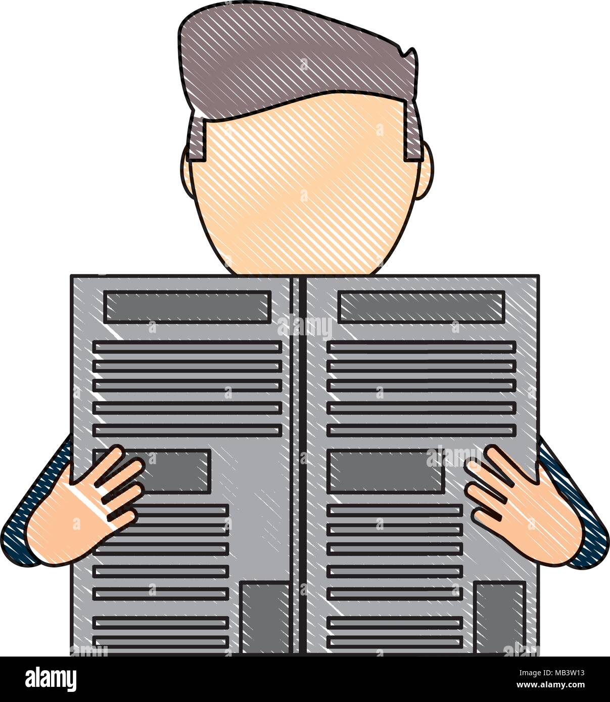 avatar man reading a newspaper over background, colorful design. vector ...