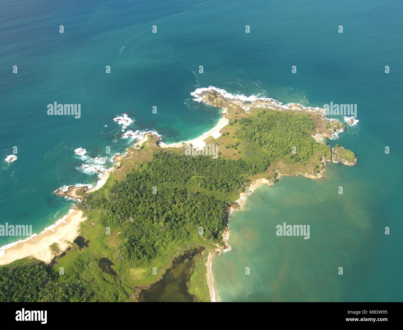 Areal View Remote tropical Island in Calang, Aceh Jaya, Indonesia Stock ...