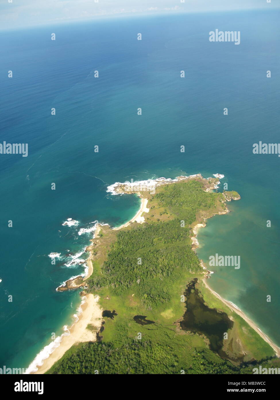 Areal View Remote tropical Island in Calang, Aceh Jaya, Indonesia Stock ...