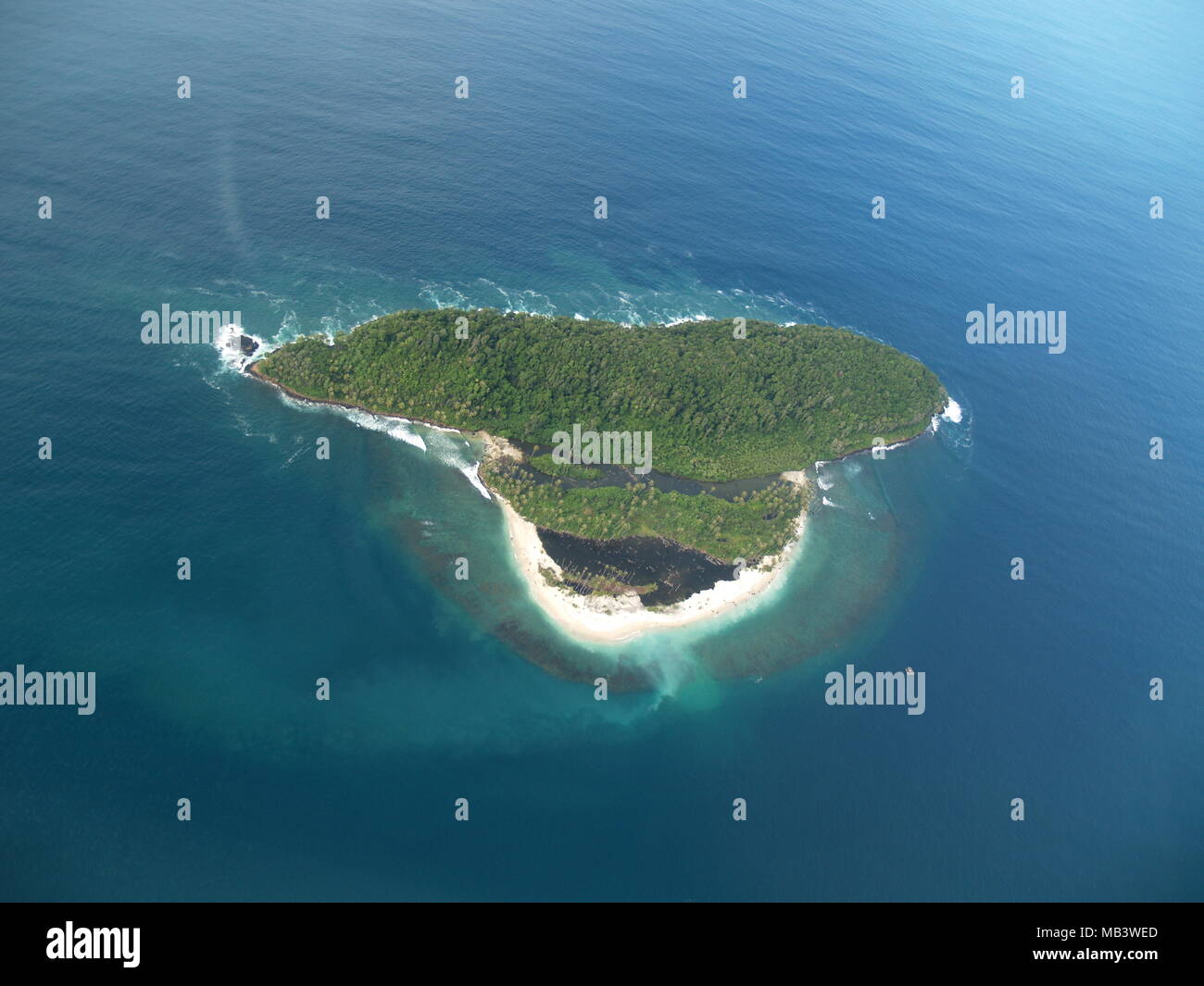 Areal View Remote tropical Island in Calang, Aceh Jaya, Indonesia Stock ...