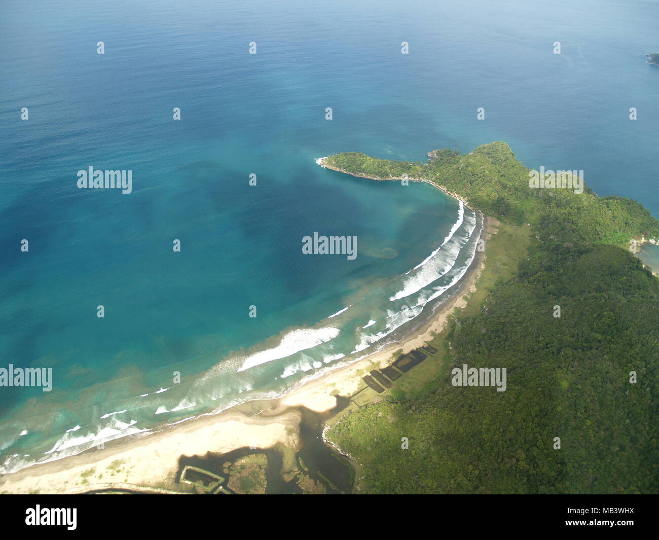 Areal View Remote tropical Island in Calang, Aceh Jaya, Indonesia Stock ...
