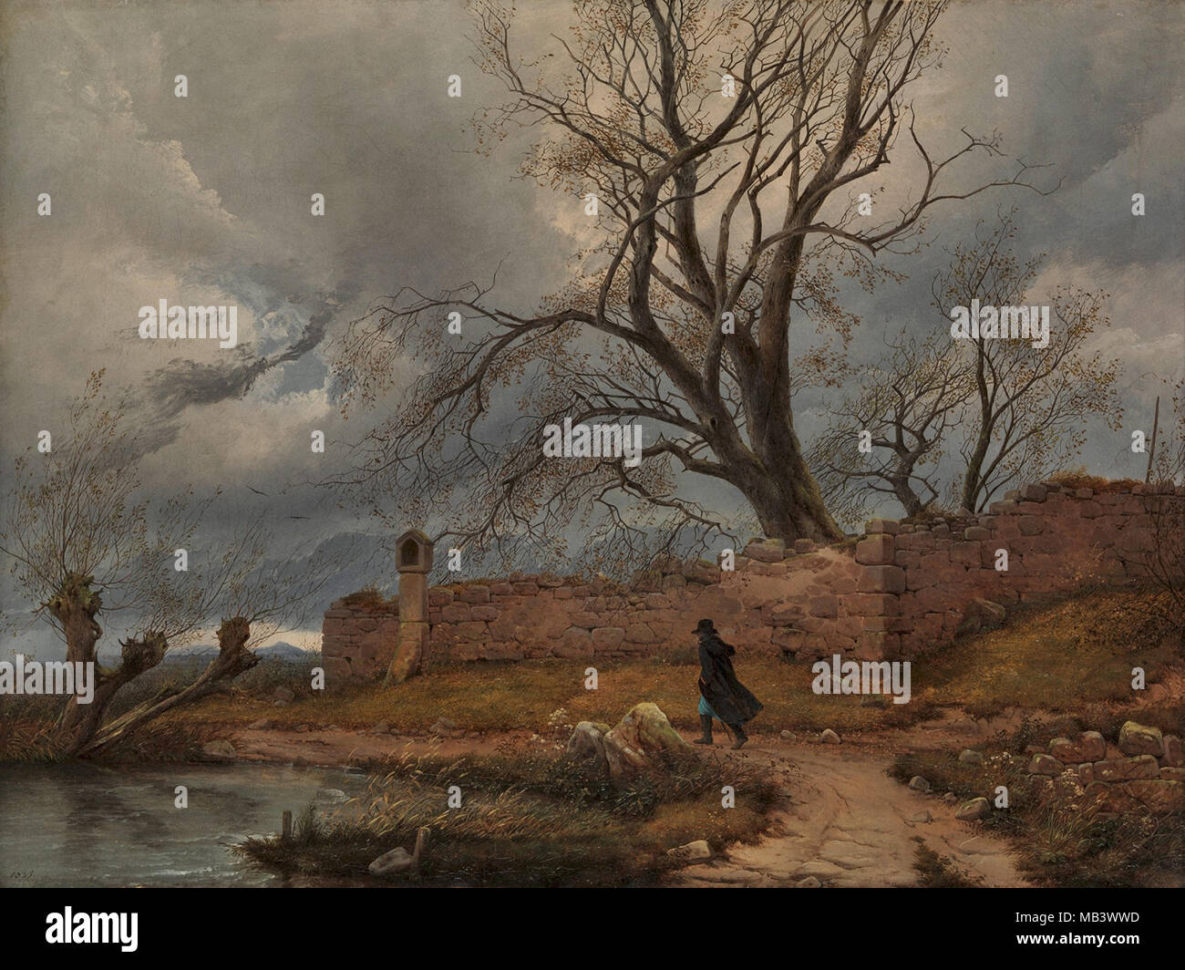 Leypold Carl Julius Von - Wanderer in the Storm Stock Photo - Alamy