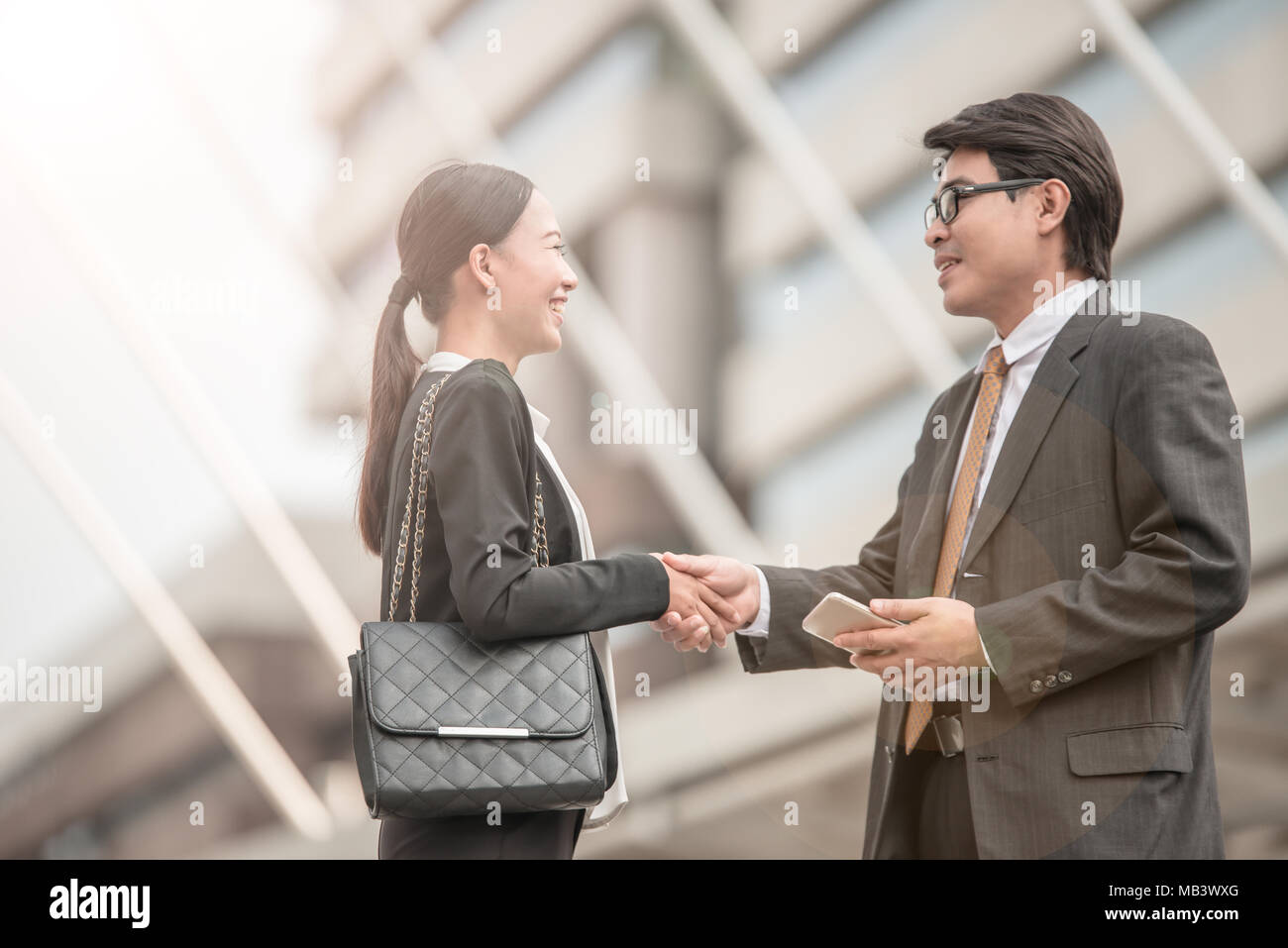 handshake of business People Colleagues Teamwork Meeting .Hold hand and ...
