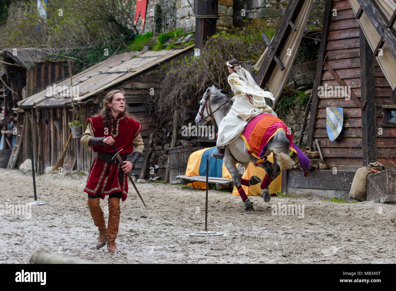 PROVINS, FRANCE - MARCH 31, 2018: Unidentified beautiful girl the ...