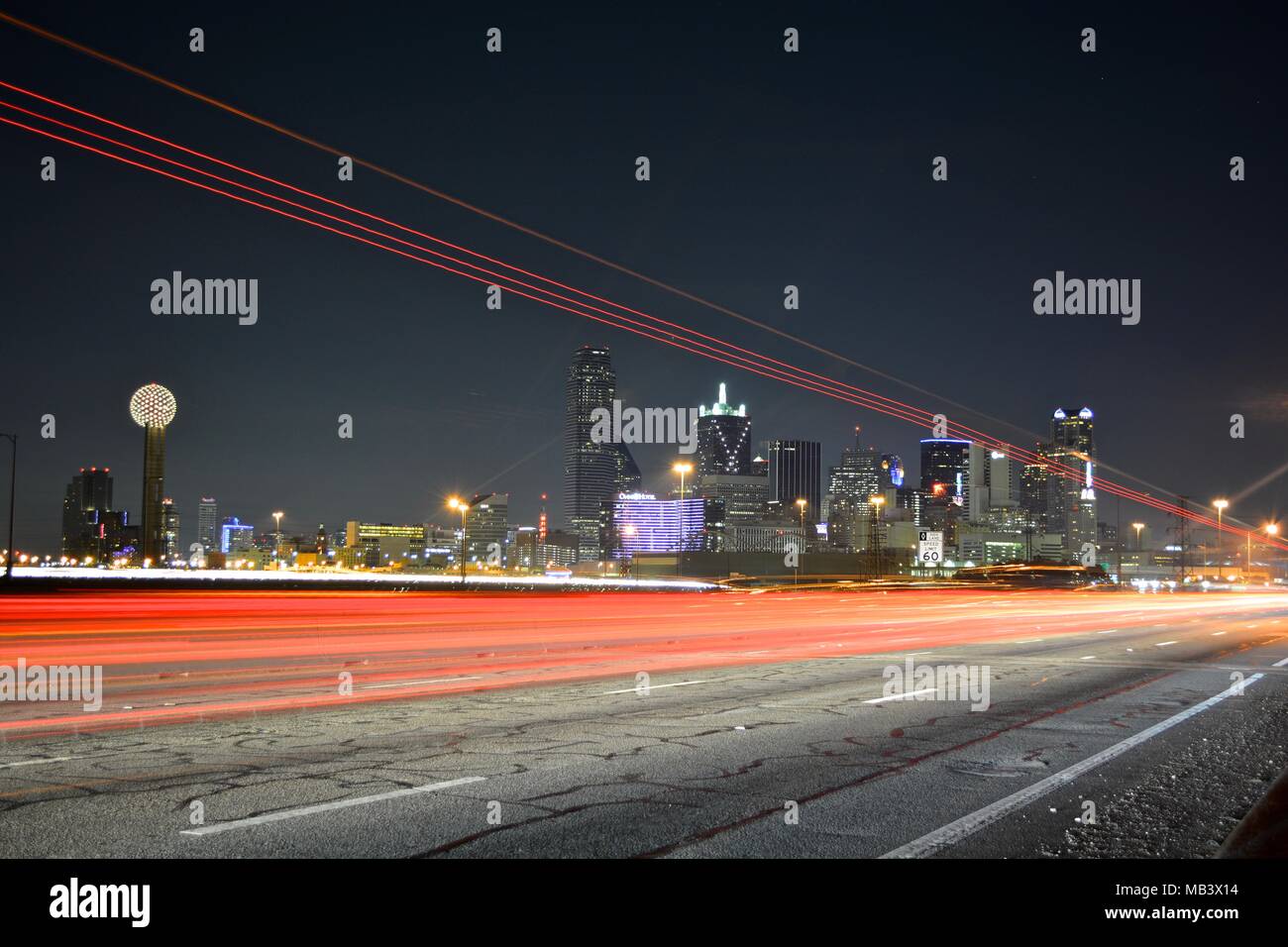 taillights in the dallas skyline Stock Photo - Alamy
