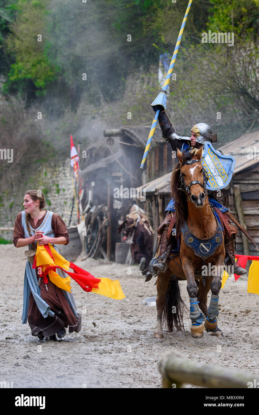 Medieval Knight On Horse In Battle