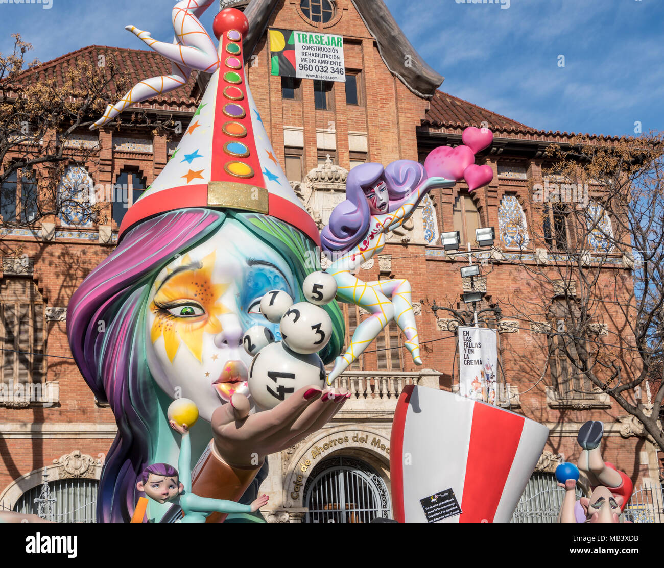 Complex statues created for the Fallas Festival in Valencia Stock Photo ...