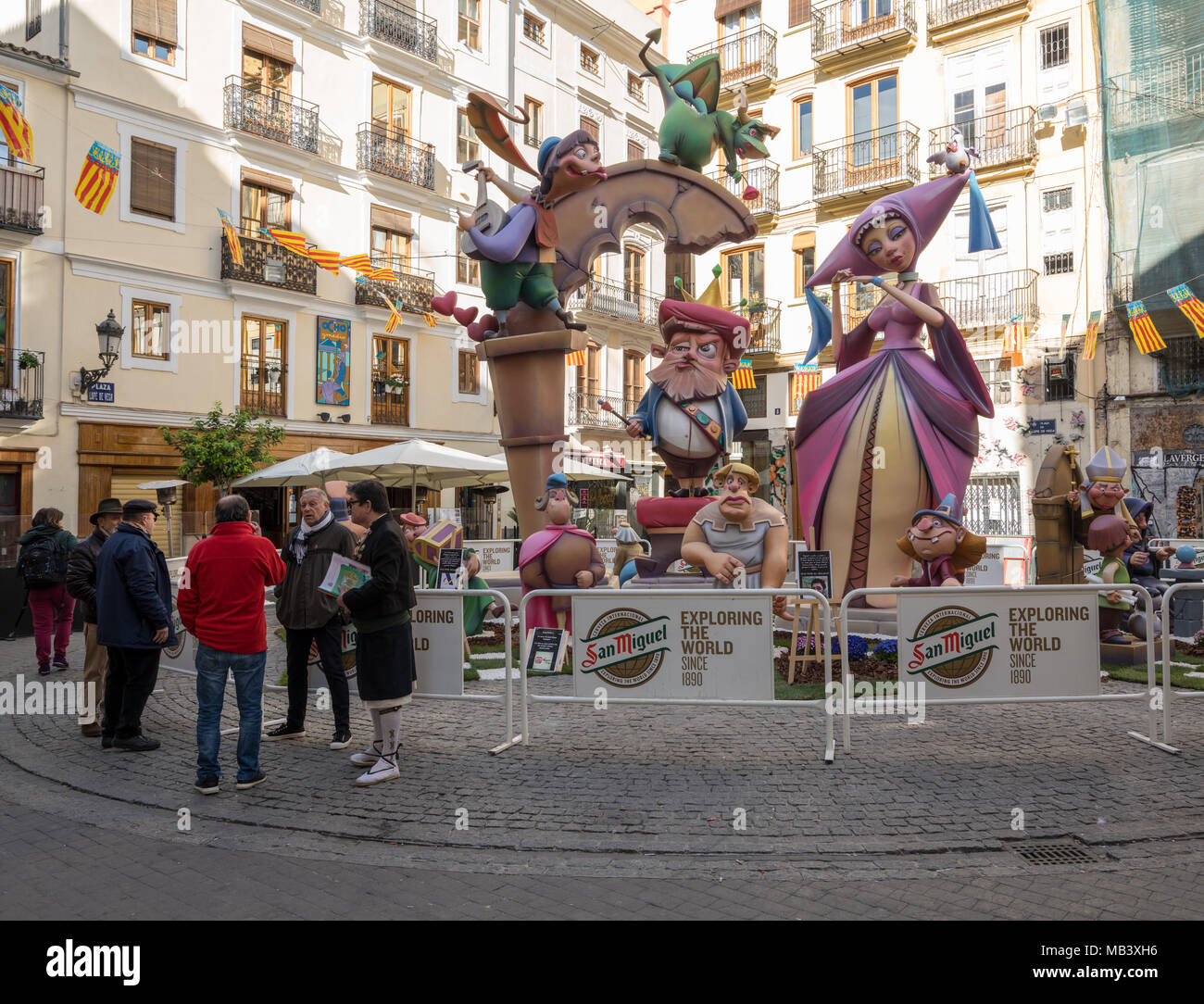 Complex statues created for the Fallas Festival in Valencia Stock Photo ...