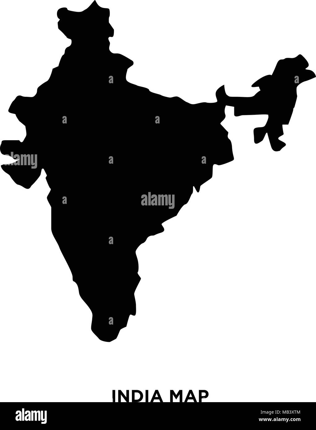 india silhouette map images on white background Stock Vector Image ...