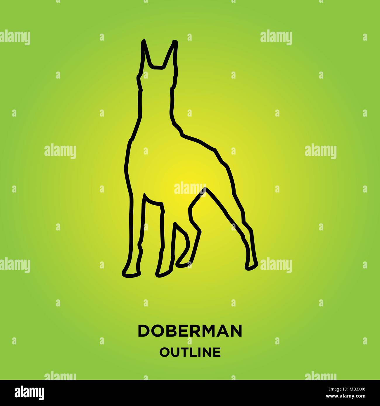 Doberman dog portrait on Stock Vector Images - Alamy