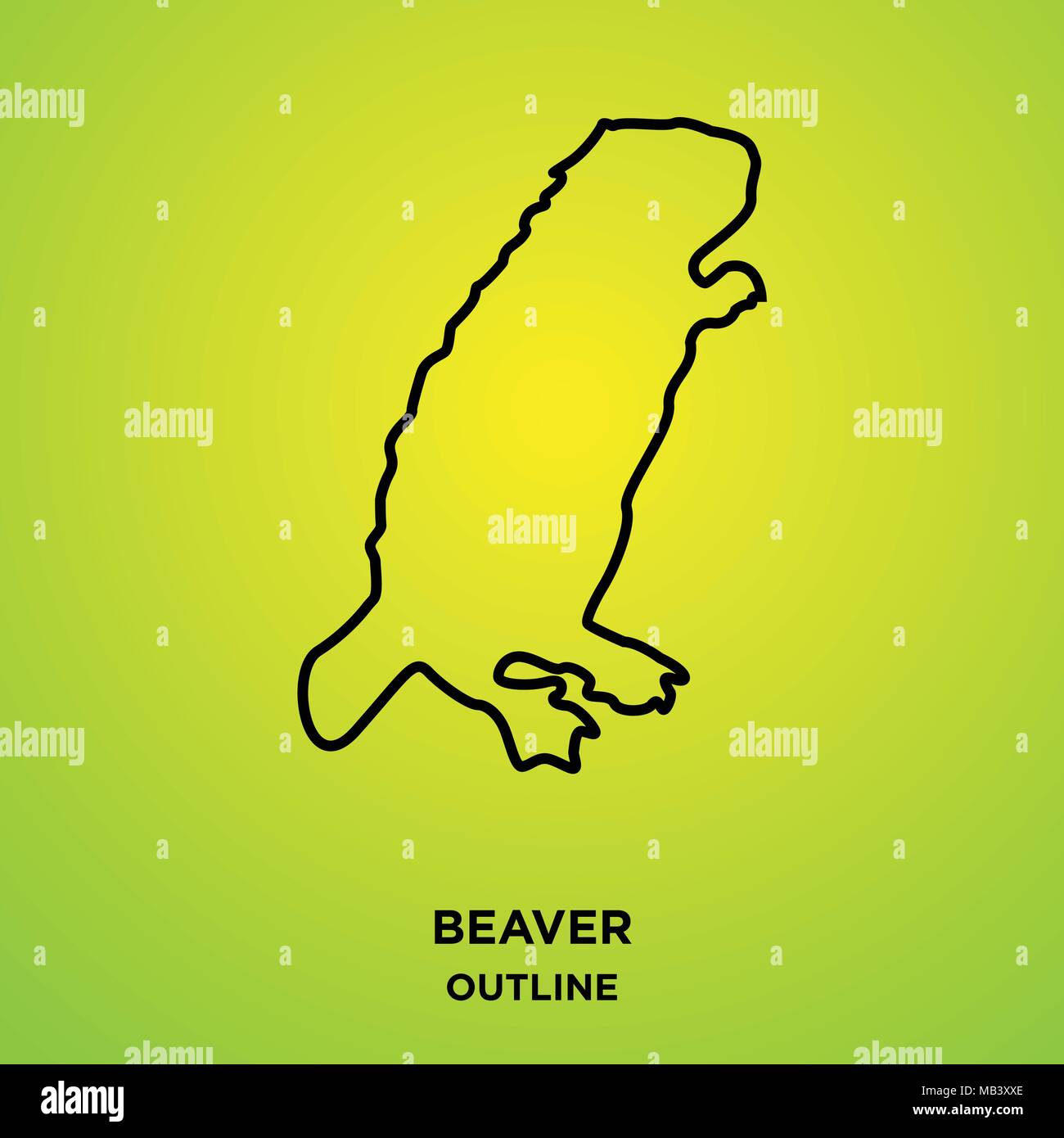 beaver outline on green background,standing up Stock Vector Image & Art ...