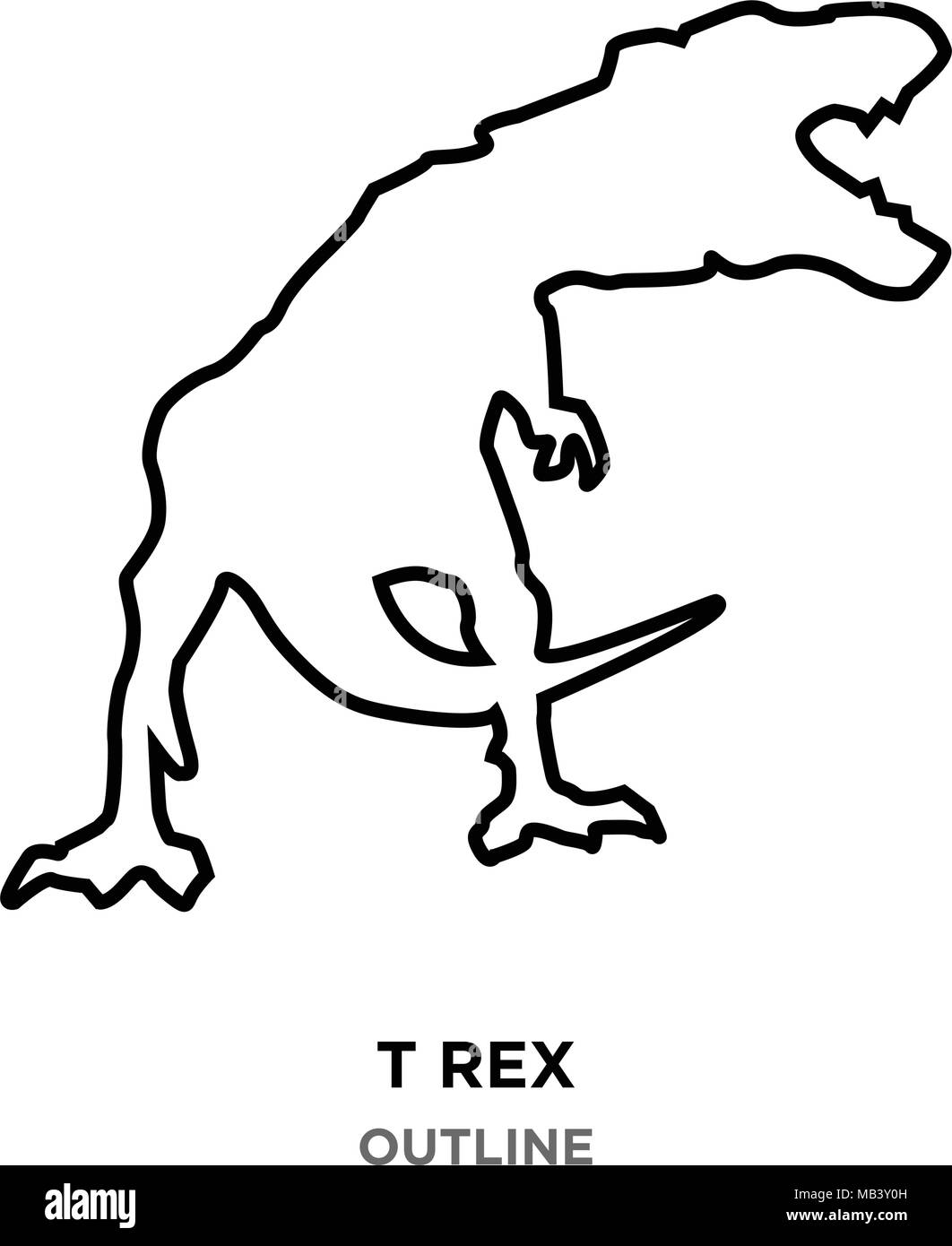 t rex outline on white background,roaring Stock Vector Image & Art - Alamy