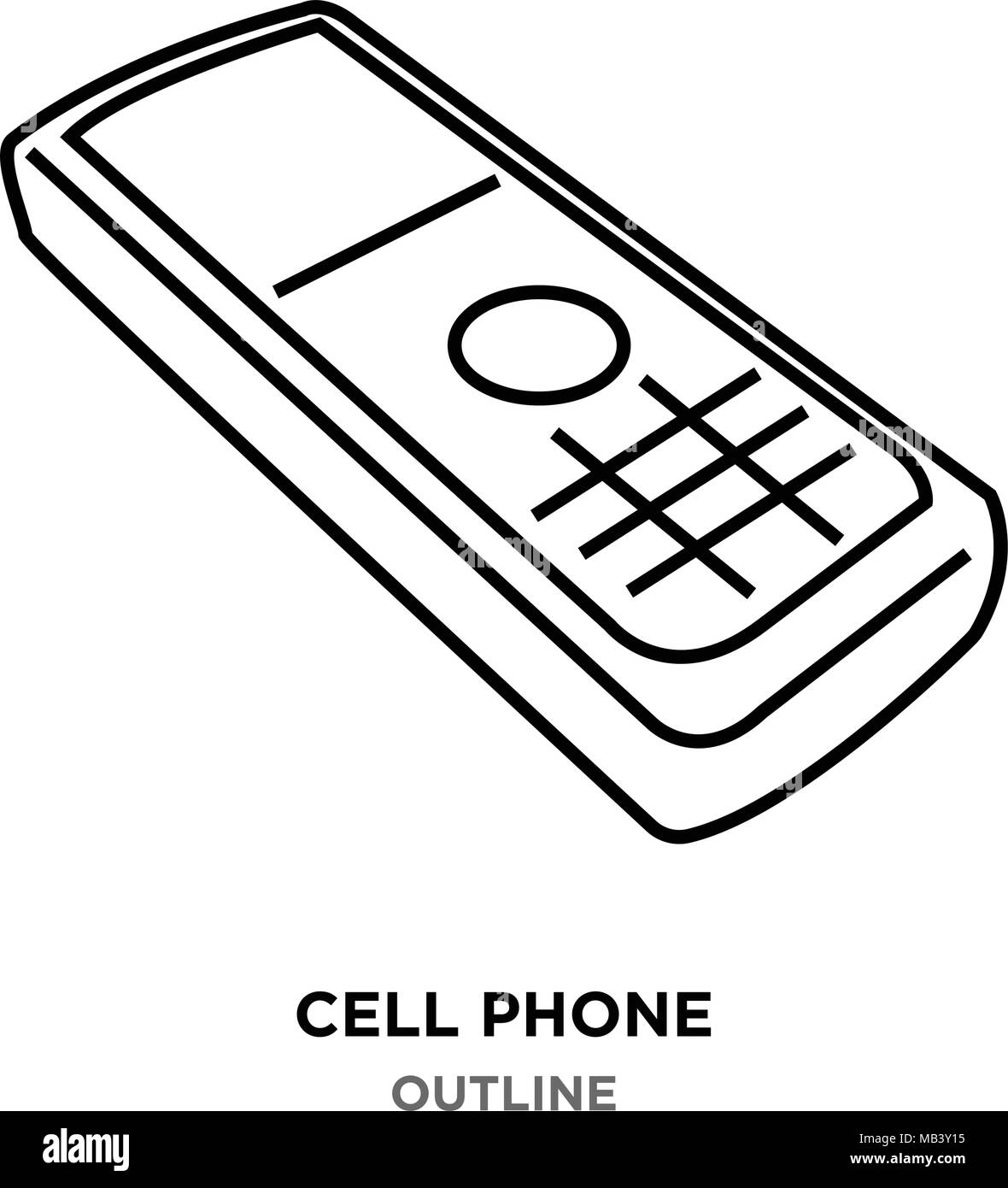 cell phone outline images on white background,old-fashioned,keyed Stock ...