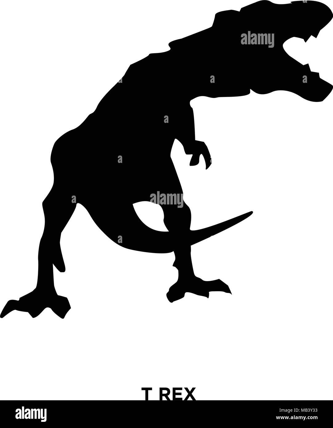 t rex silhouette on white background,roaring Stock Vector Image & Art ...