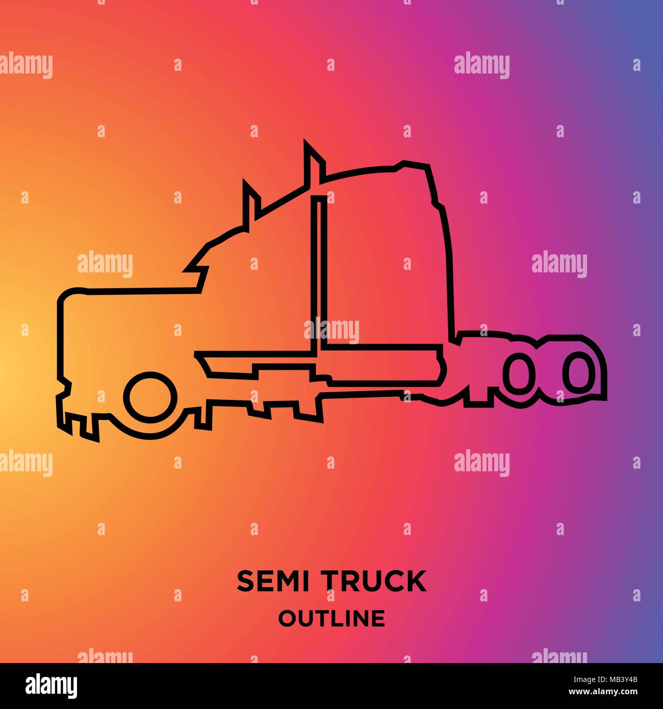 semi truck outline on purple background Stock Vector Image & Art - Alamy