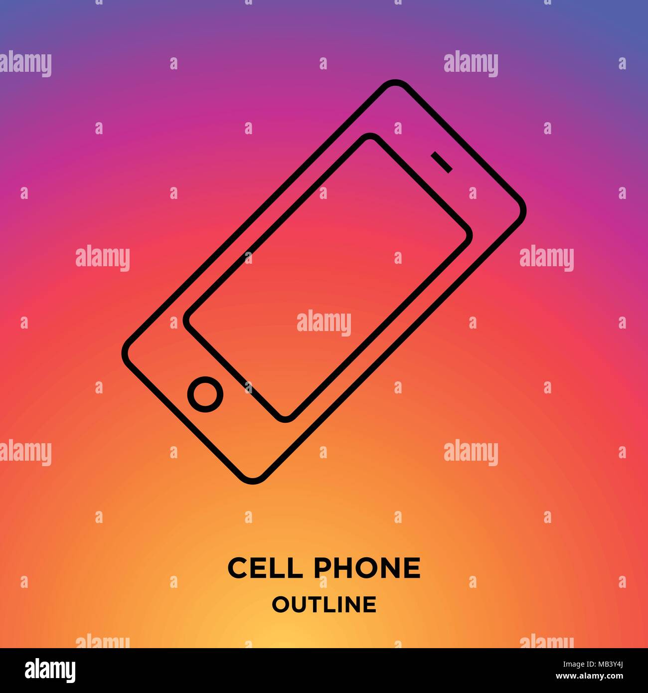 cell phone outline images on purple background, new technology,sensor ...